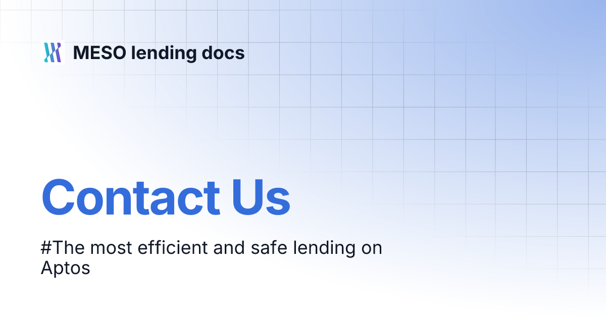 Contact Us | MESO lending docs